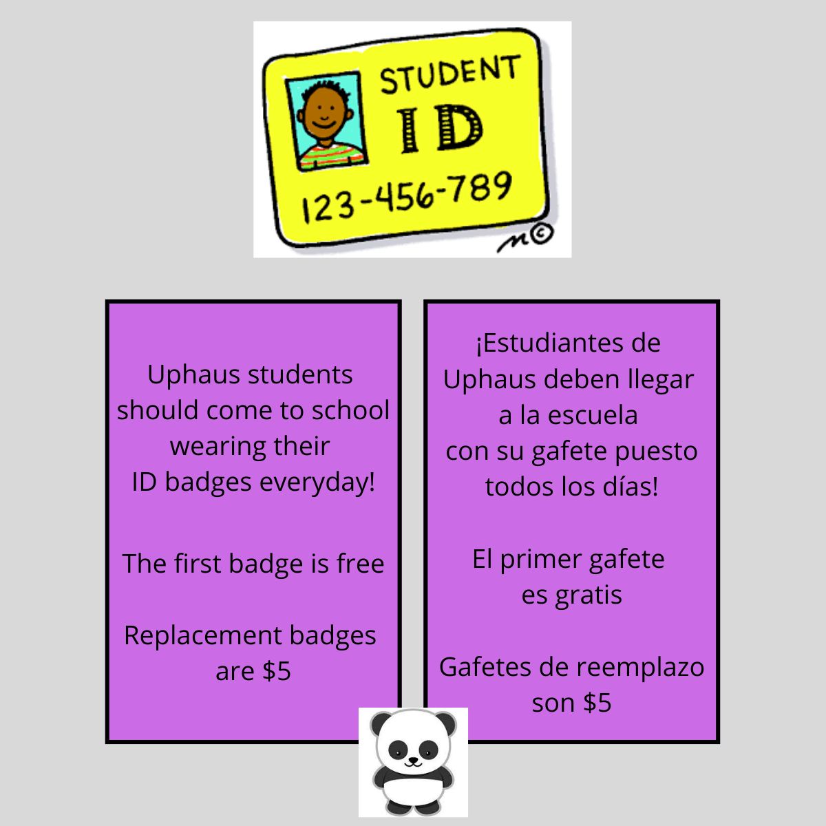 🪪 Wear your school ID badge every day / 🪪 Usa tu gafete escolar todos ...